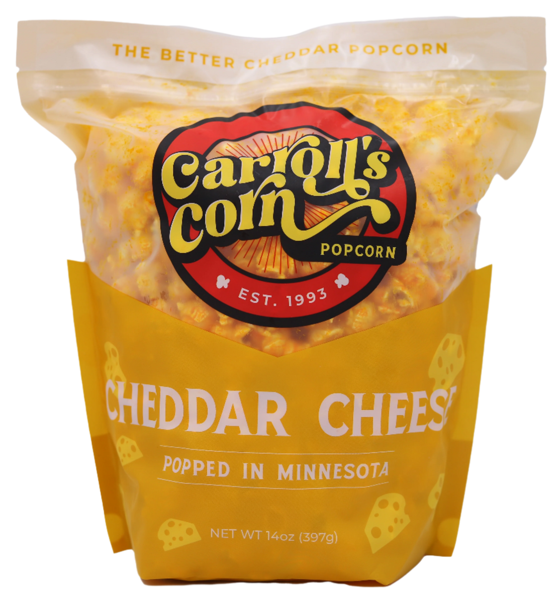 Gourmet Cheddar Popcorn – Carroll's Corn Co.